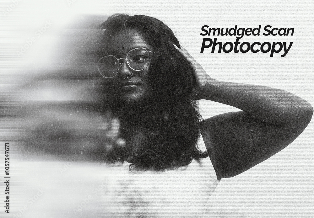 Edgy Smudged Scan Photocopy Photo Effect Stock Template | Adobe Stock