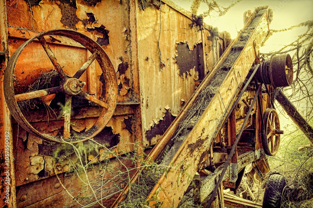 Old rustic metal structure with weathered textures and vintage charm in ...