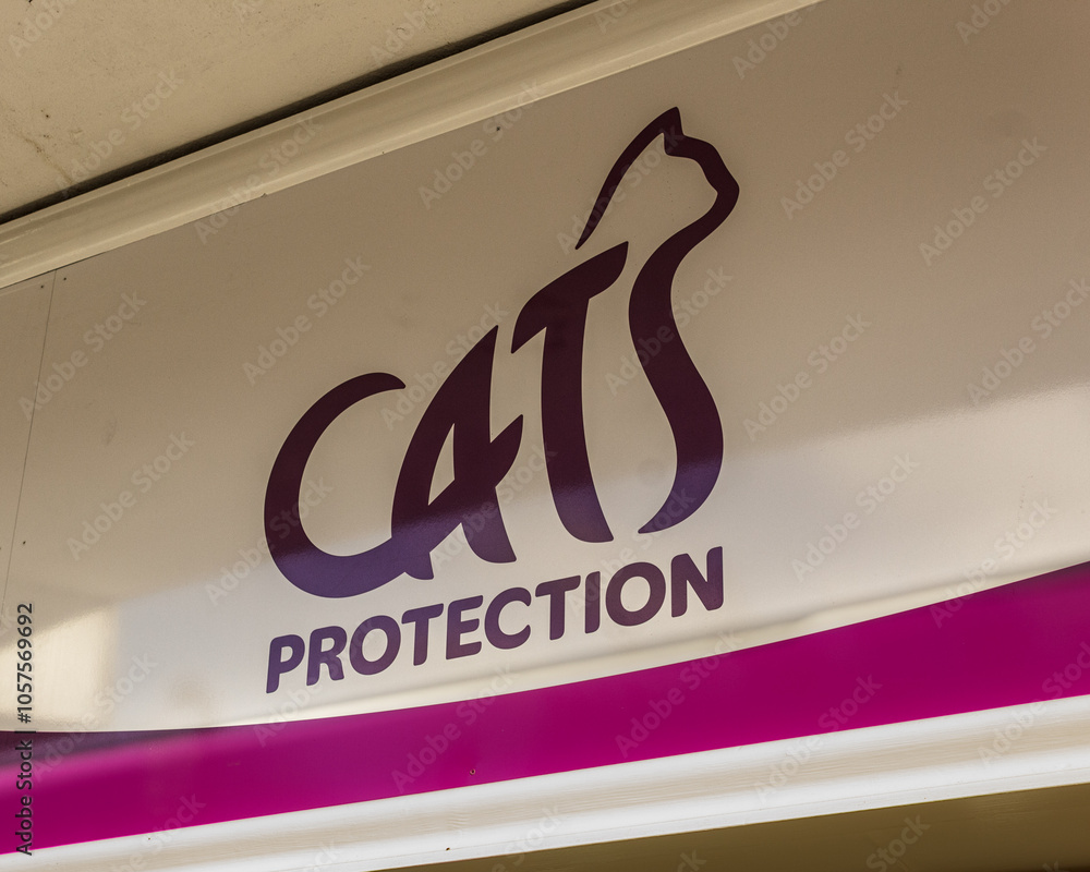 logo and sign of Shipley Cat Protection charity shop helping to finance ...