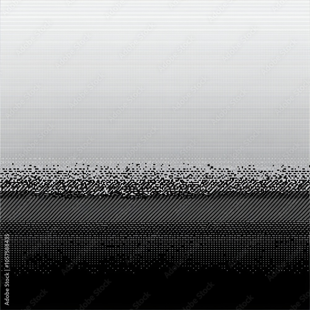 Pixelated bitmap texture with a gradient effect. a black-and-white ...