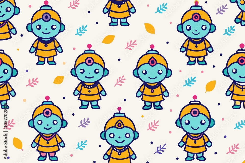 Cute little baby Krishna. Cartoon character Hindu god Lord Krishna ...
