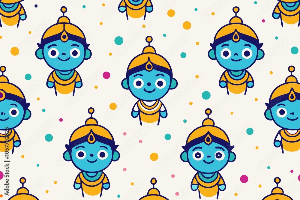 Cute little baby Krishna. Cartoon character Hindu god Lord Krishna ...