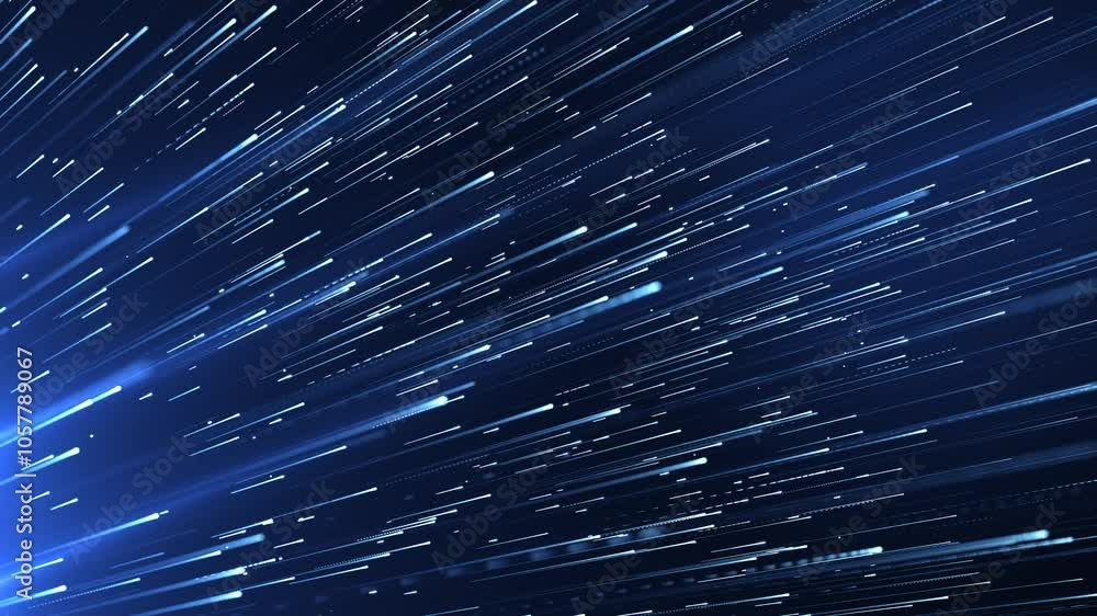 Abstract blue digital chaastic lines background. Visualization of big ...