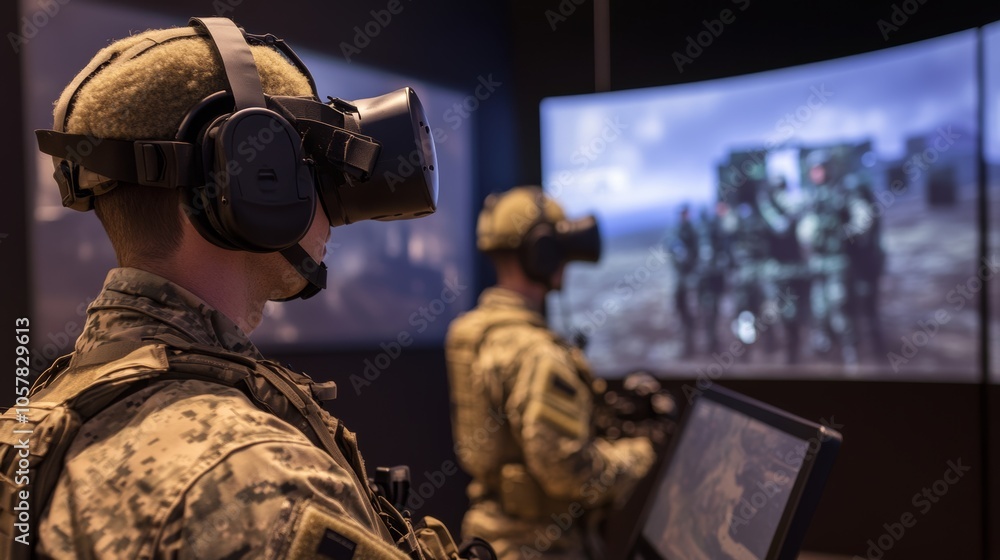 Military technology demonstrations where soldiers use advanced virtual ...