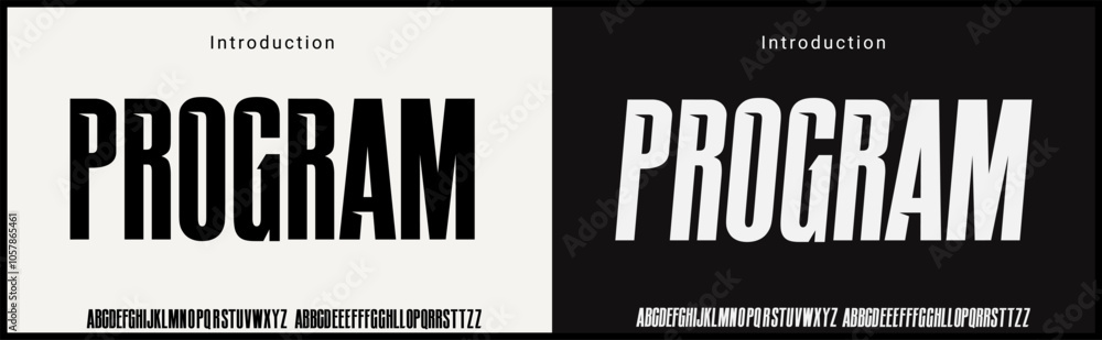 Condensed vector font. Alphabet font with variation. Modern and ...