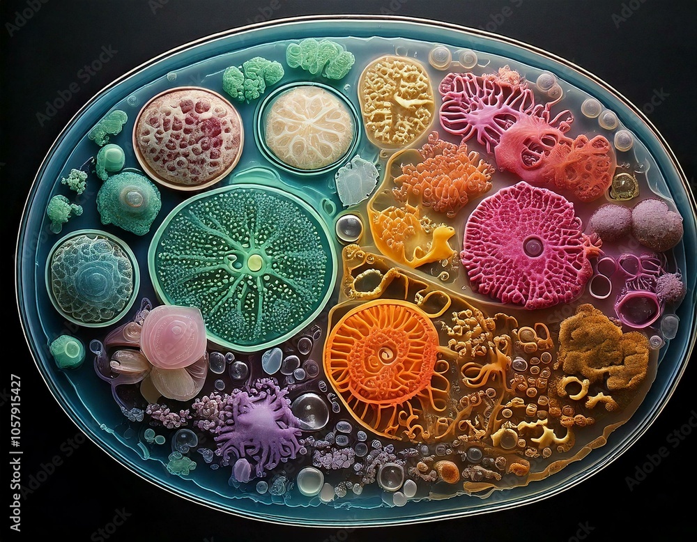 Observe and analyze plant and animal cells under a microscope. drawing ...