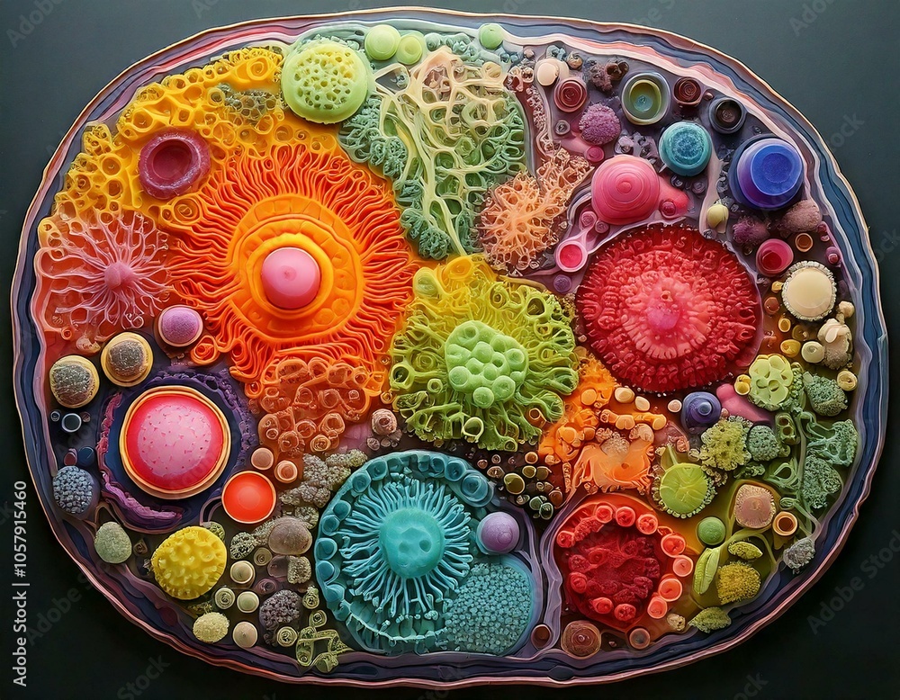 Observe and analyze plant and animal cells under a microscope. drawing ...