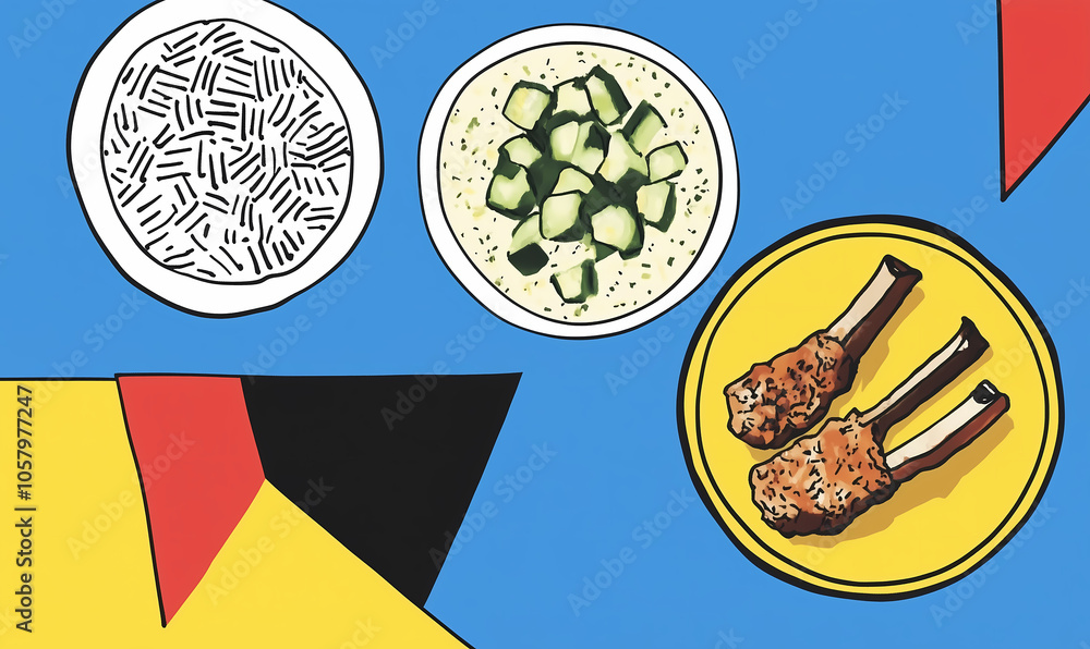 illustrated symbolic representation in an artistic manner of various ...