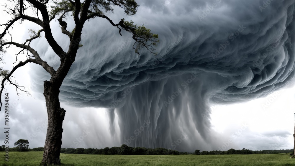 A tornado storm is a seething and destructive storm with powerful winds ...