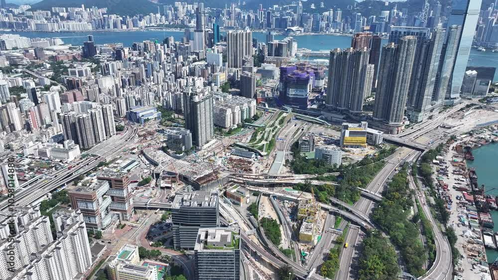 Hong Kong Central Kowloon Route under construction build a flyover at ...