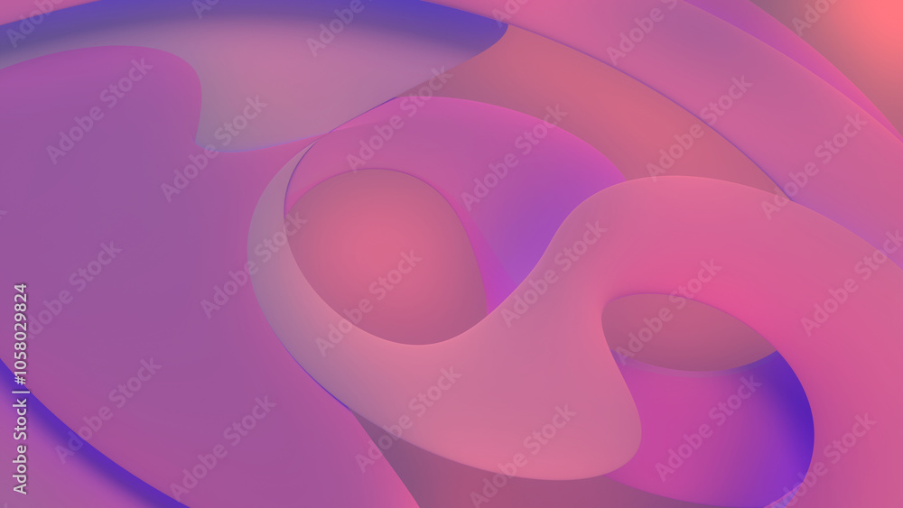 Abstract futuristic background with gradient in sunset color palette: pink, purple, lilac, fade ...