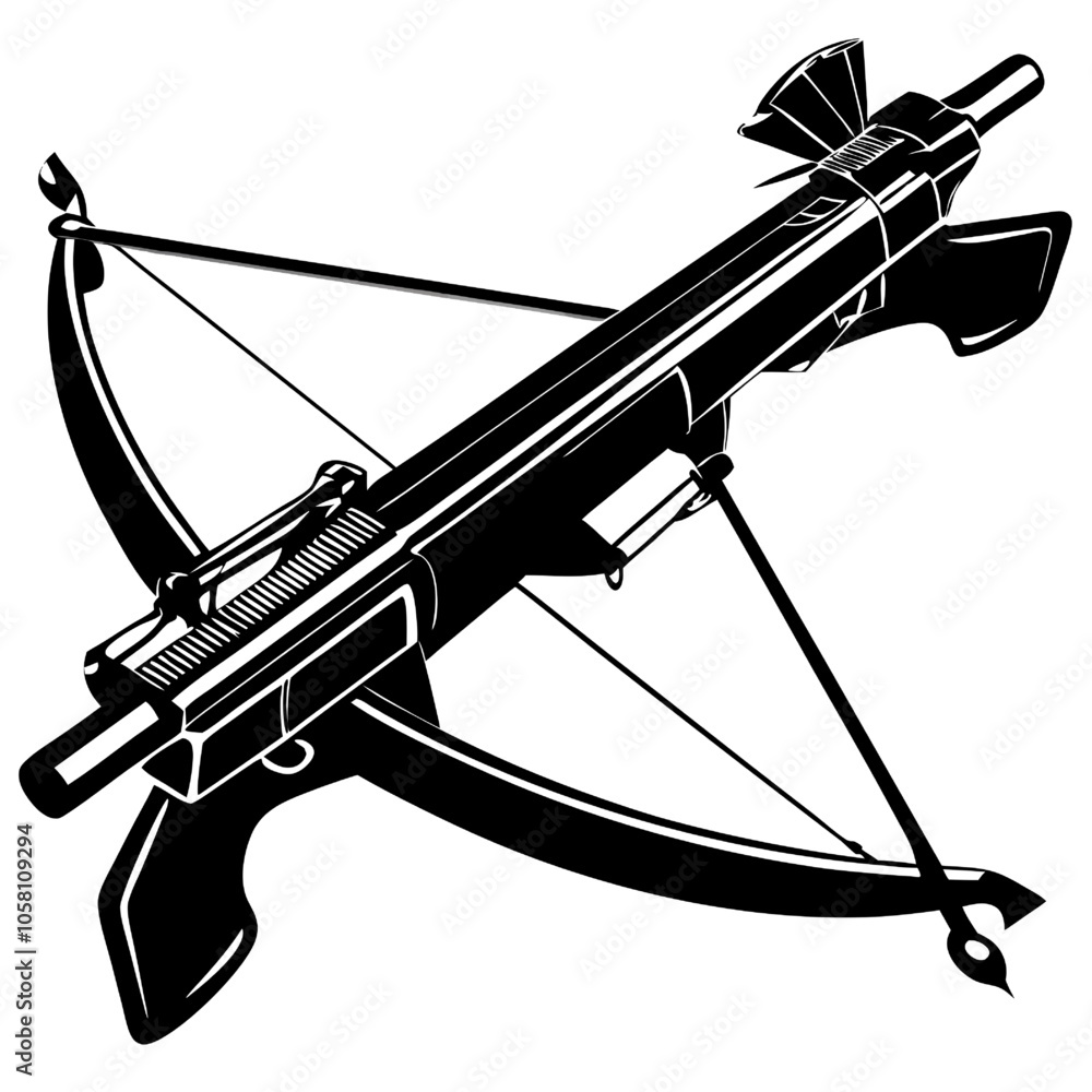 Crossbow Weapon Illustration: A detailed vector illustration of a ...