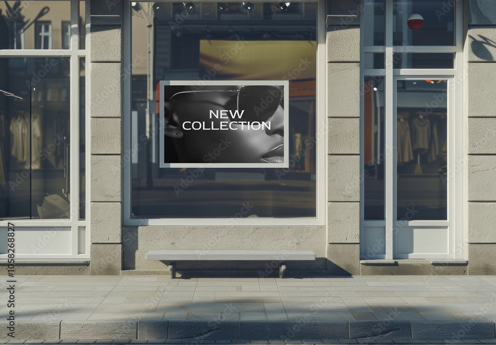 Storefront Poster Mockup With Generative AI Stock Template | Adobe Stock