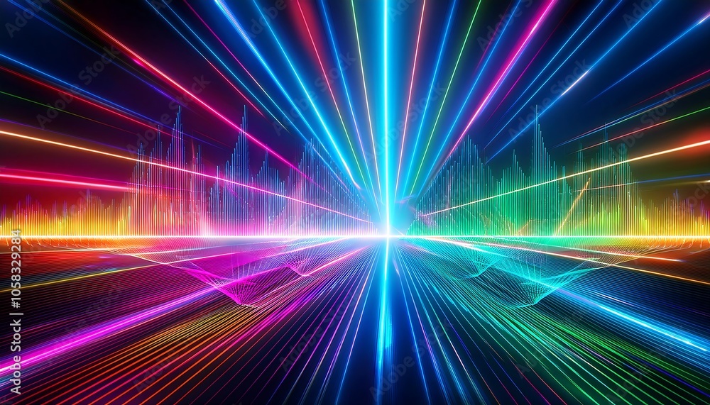 Dynamic neon lights and vibrant laser beams create a stunning visual ...