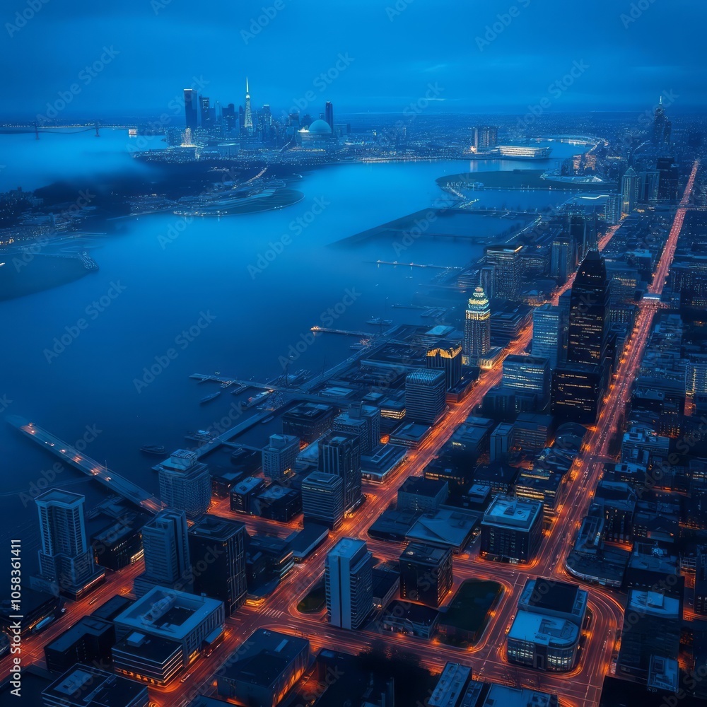 Aerial view of downtown glendale city in los angeles county california ...