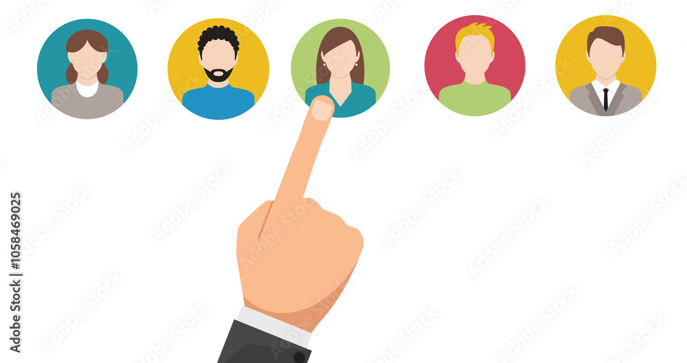 Business process management and automation concept with person moving ...