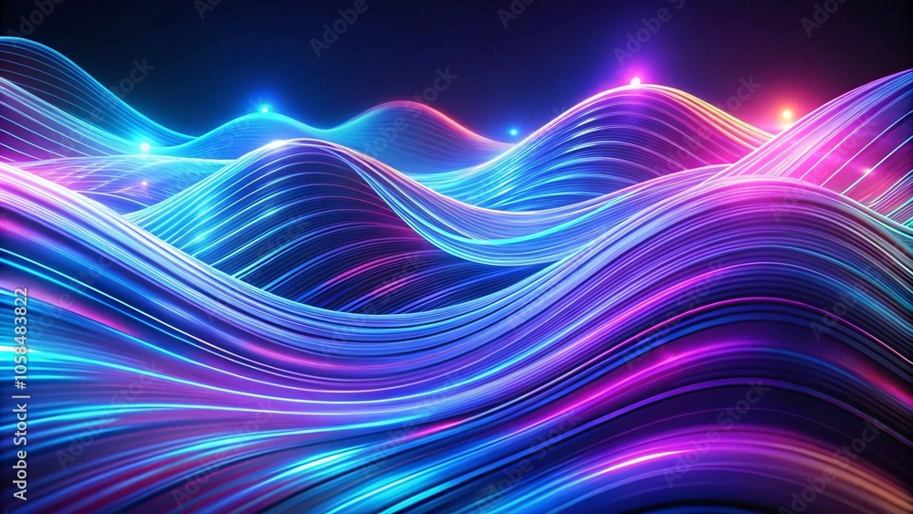 Radiant Neon Waves Dynamic Flows of Electric Color and Luminous Energy ...