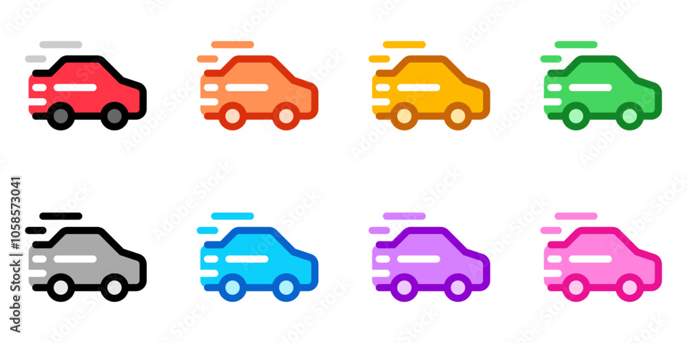 Editable racing game, racing car vector icon. Video game, game elements ...