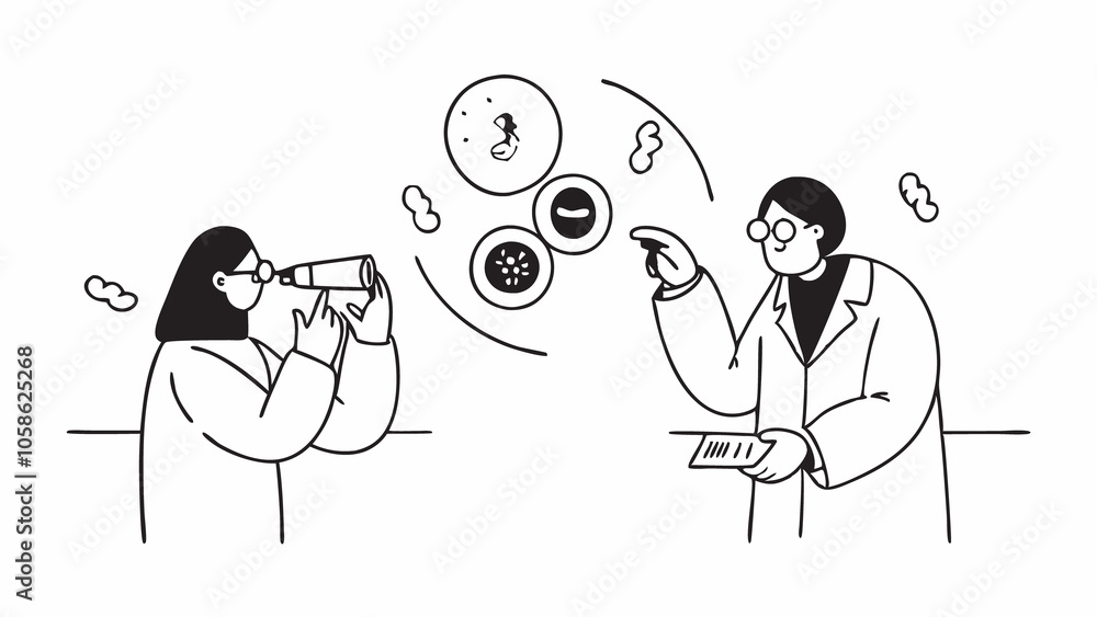 Cell Isolation Process An illustration showing scientists in lab coats ...