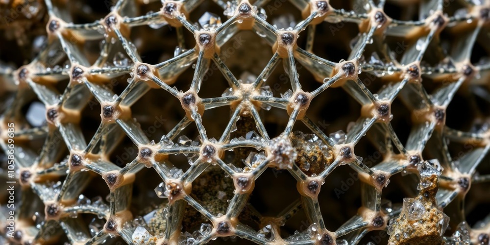 Close up view of the intricate silicate tetrahedron structure ...