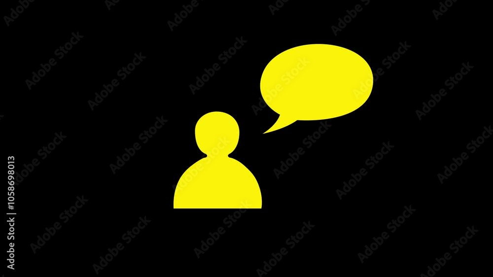 Chat, people icon animation. Text box and user icon animation. Speaking ...