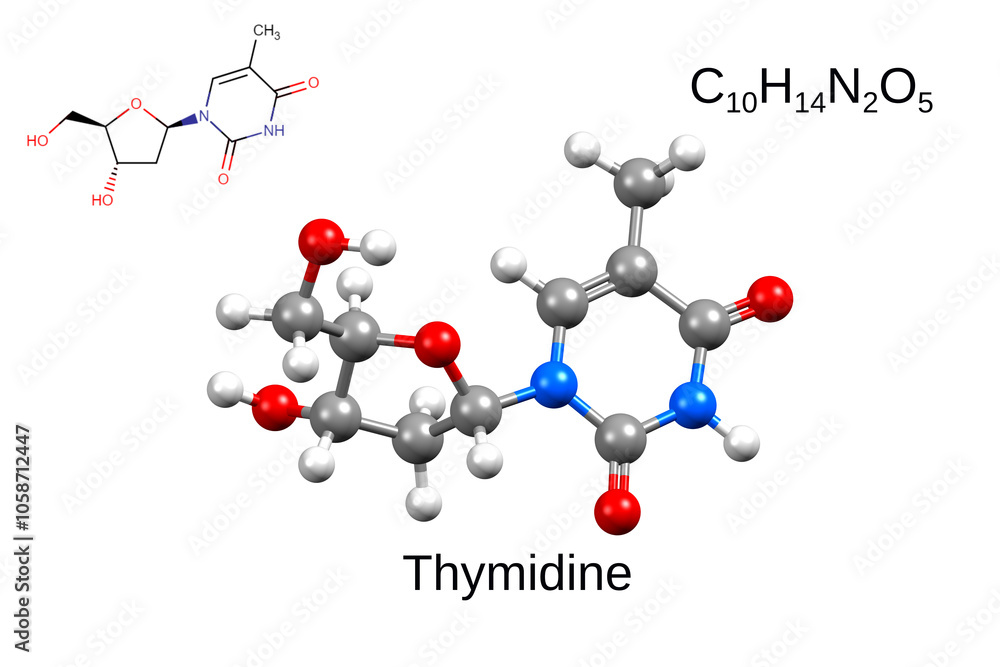Chemical formula, structural formula and 3D ball-and-stick model of ...