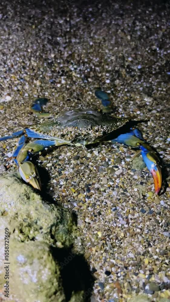 A blue crab that lives in the Mediterranean Sea. The African blue ...