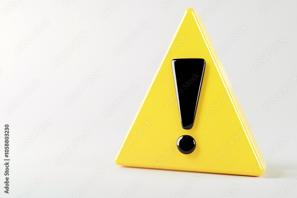 Caution sign displayed prominently indicating a warning for safety in ...