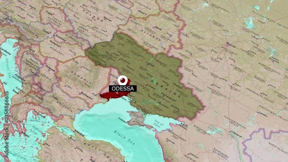 The State Of Odesa.Political map of ukraine.Odesa map Stock Video ...