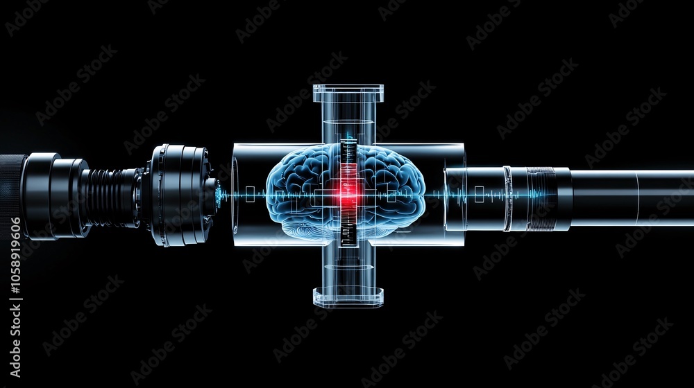 3D model with detailed cross-section showing surgical incision points ...