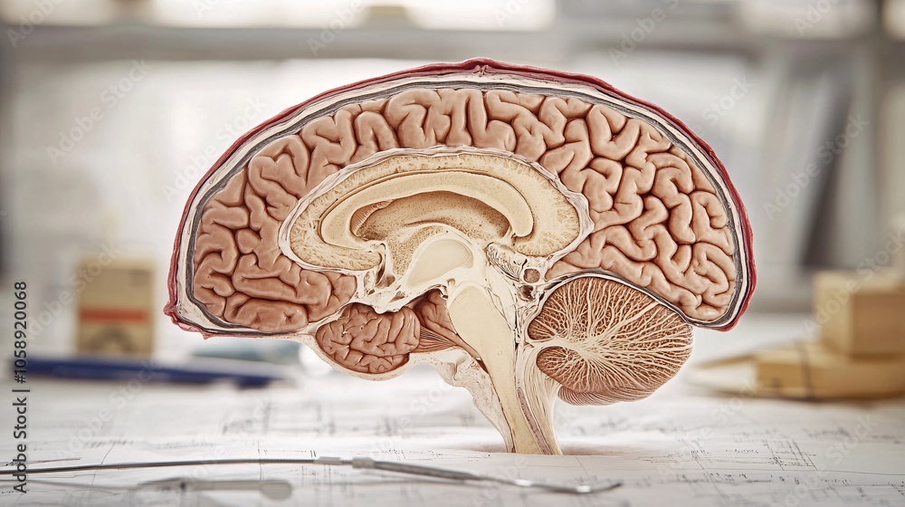 3D visualization of brain structure focusing on lobes and surgical ...