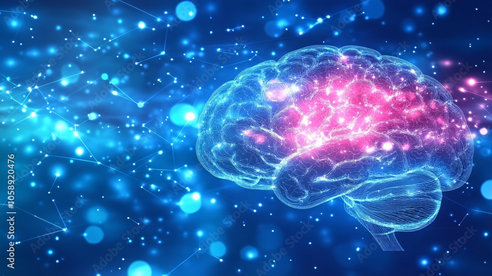 Realistic brain model in 3D with emphasized surgical access points and ...