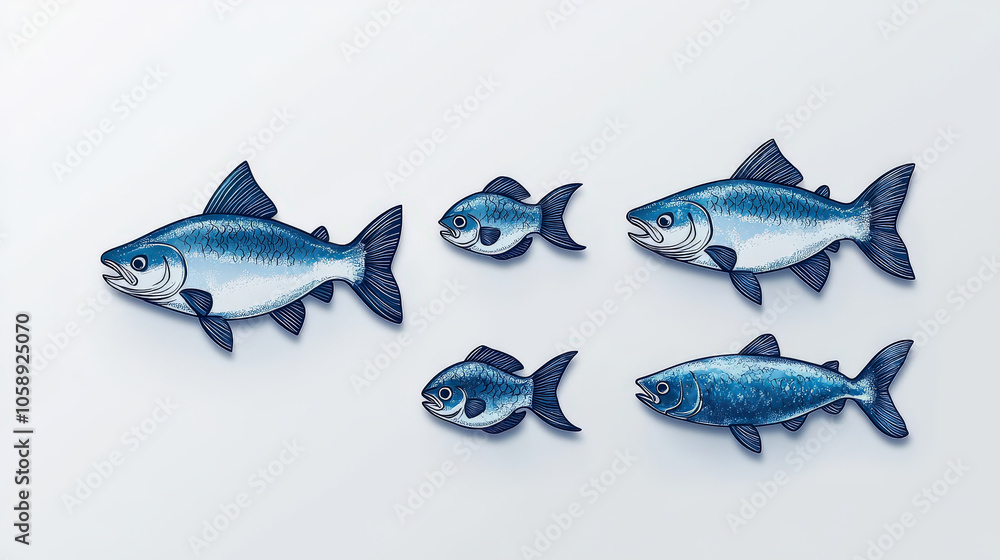 Life cycle diagram of salmon showing various stages from egg to adult ...