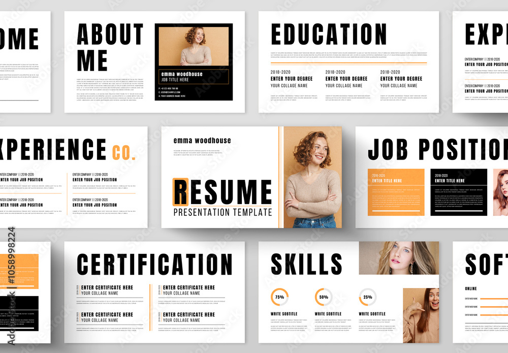 Digital Resume Presentation Layout Stock Template | Adobe Stock