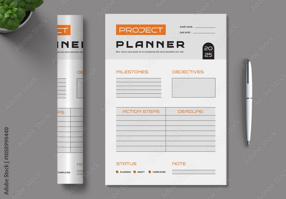 Project Planner Template Stock Template | Adobe Stock