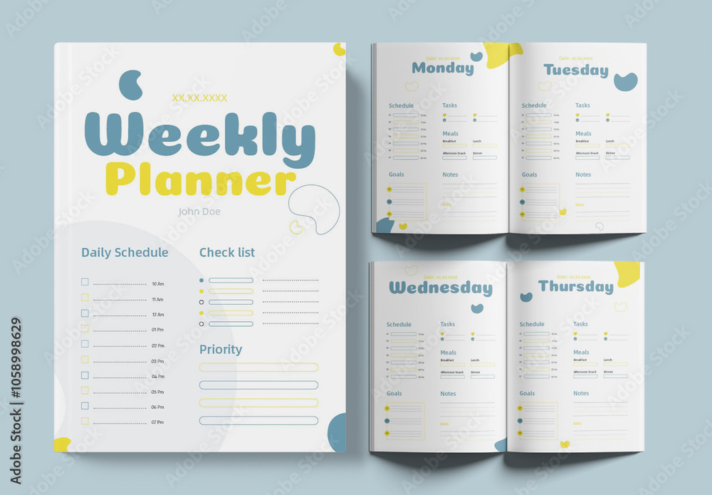 Weekly Planner Layout Stock Template | Adobe Stock