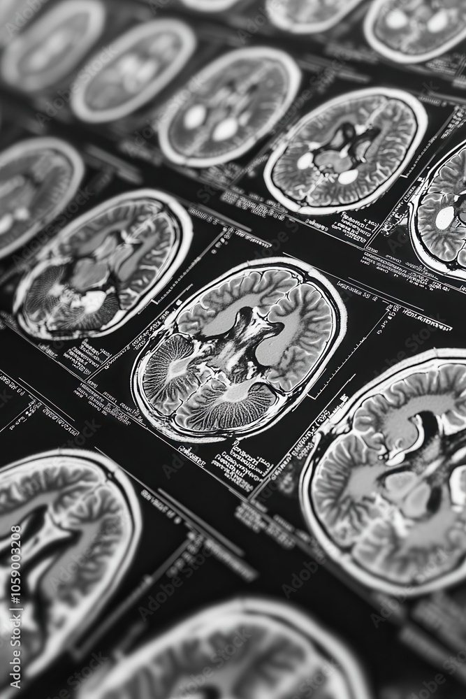 A collection of brain MRI scans organized in a grid layout. The ...