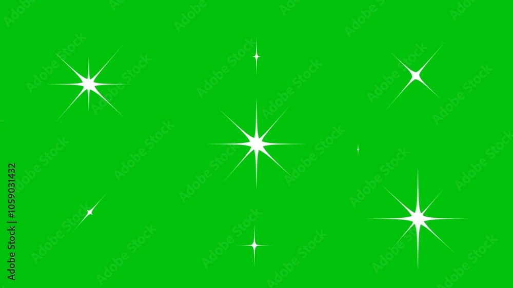 Twinkling stars animation, white cartoon, flat, vector, doodles stars ...