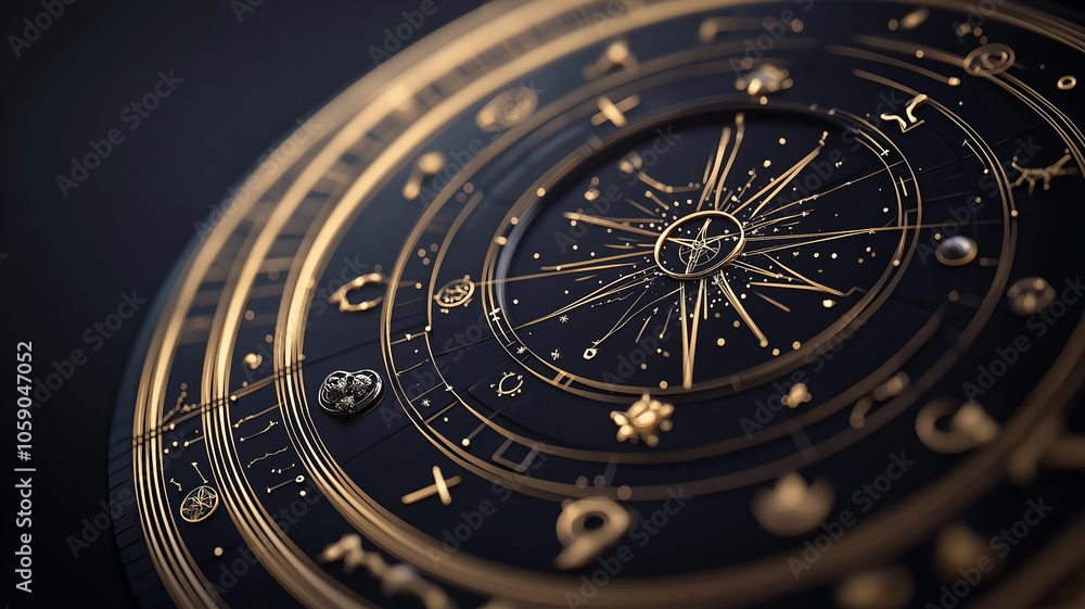 dynamic view of zodiac wheel with each sign represented in intricate ...