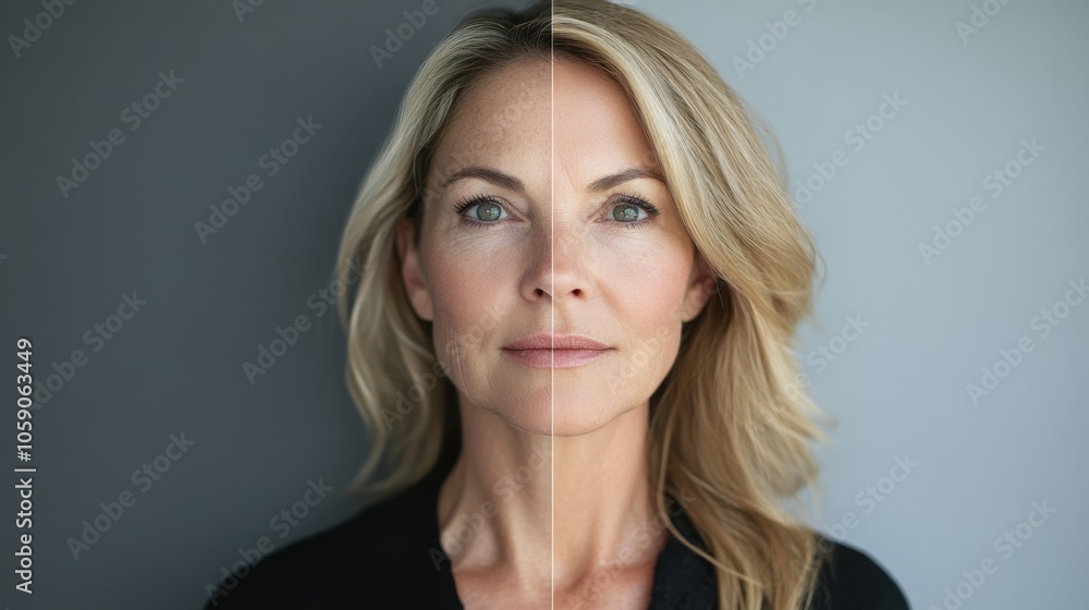 Transformation concept for beauty and aging: before and after ...