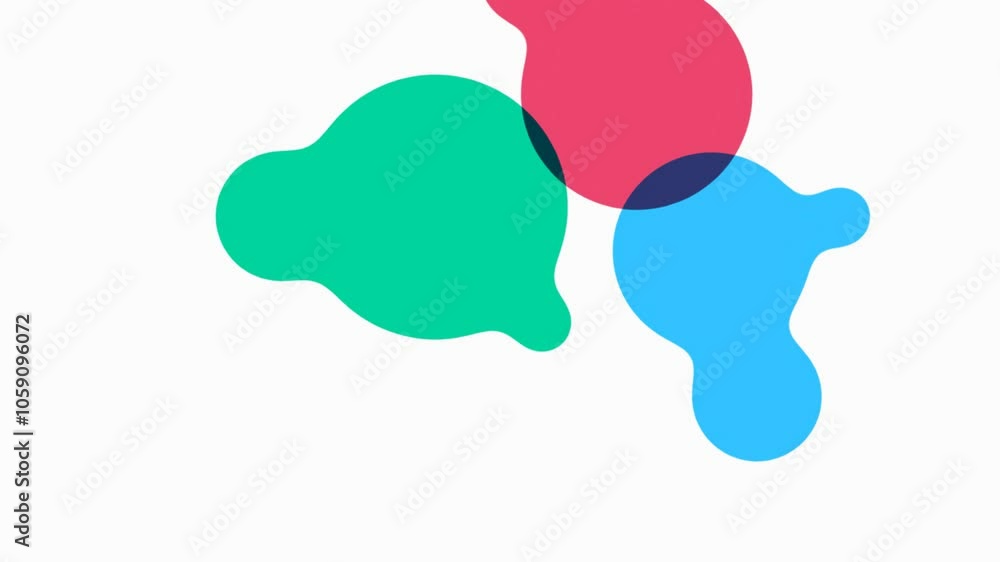 Linking animation with multicolor sticky balls. 4K video loop animation ...