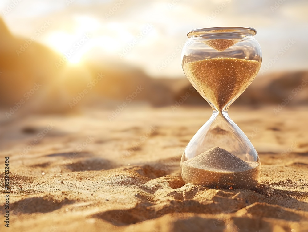 Hourglass Sand Flowing as a Progress Bar with Deadline Concept for Time ...