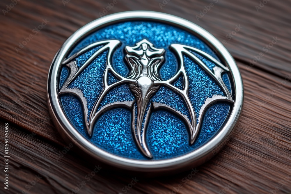 Enchanted badge with sparkles and a unique emblem, capturing the ...