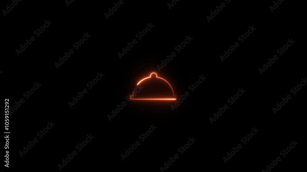glowing neon red color user contact animation icon people head male ...