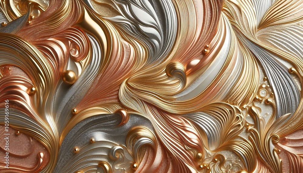 Gold and rose gold metallic blend with iridescent finish for high end ...