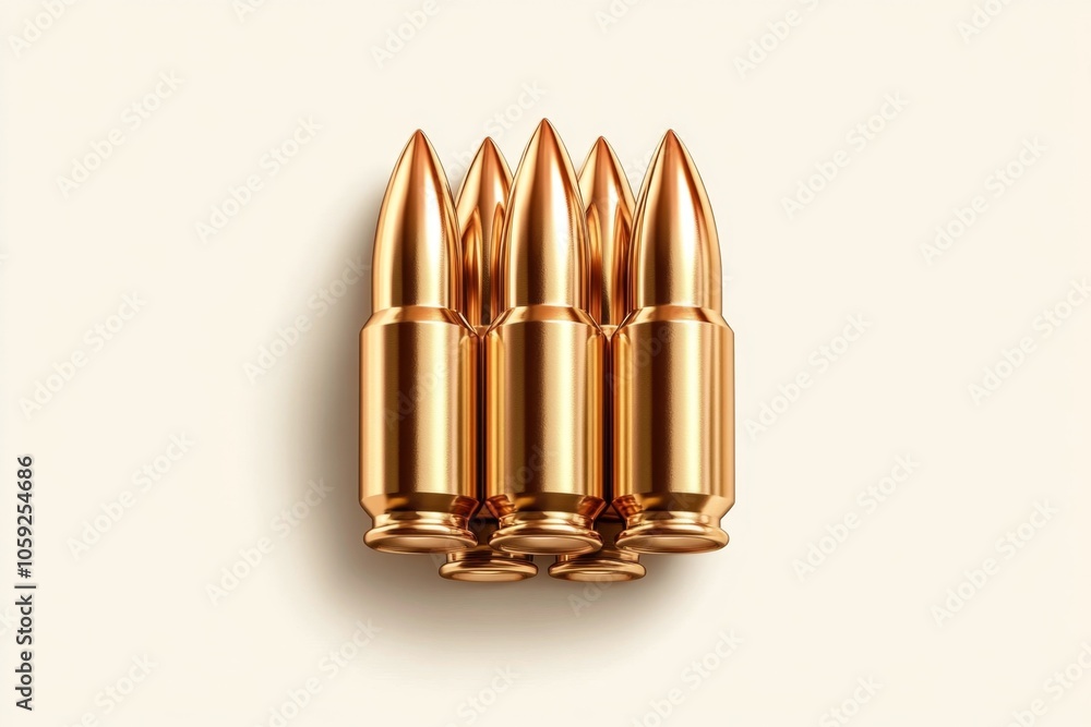 Simple drawing of a row of bullet casings, capturing the organized ...