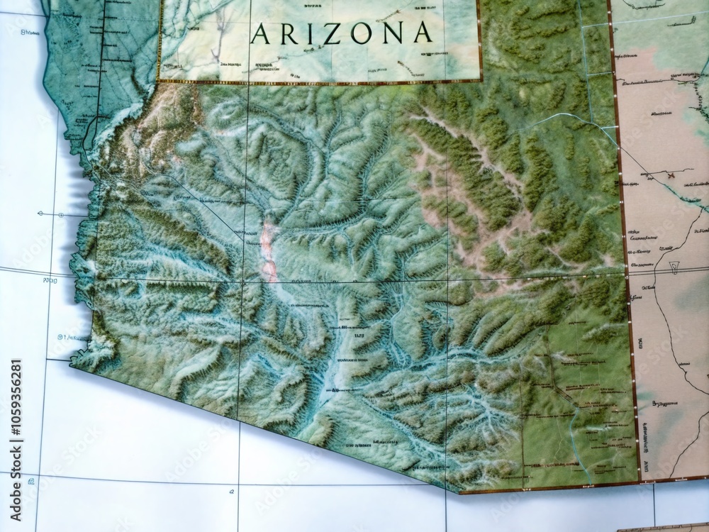 Highly Detailed Editable Map of Arizona State with Administrative ...