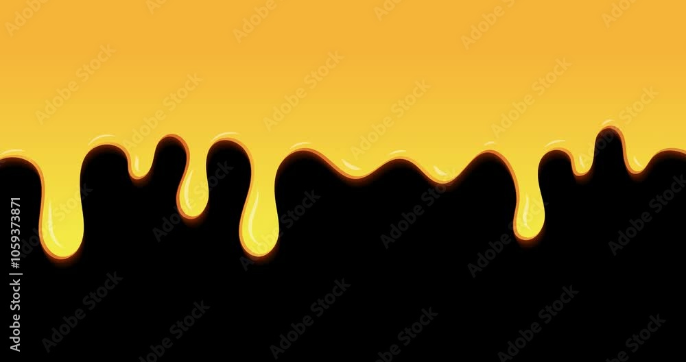 Dripping honey animation. Realistic drops of honey. Dessert background ...