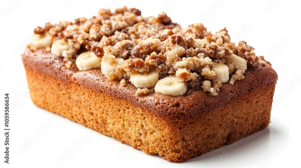 Food, Cuca, Cake, Banana Streusel, White Background, Realistic Photo ...