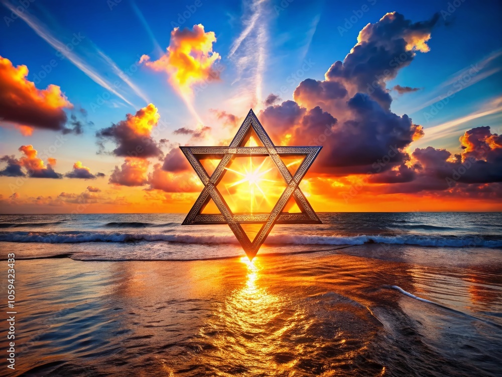Star of David and Seal of Solomon Silhouette - Symbol of Judaism, Jewish Identity, and Israel ...